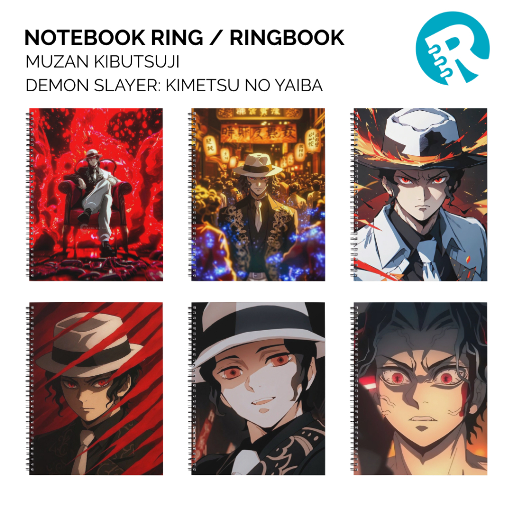 Jual Muzan Kibutsuji Demon Slayer Kimetsu No Yaiba Diary Notebook Ring ...