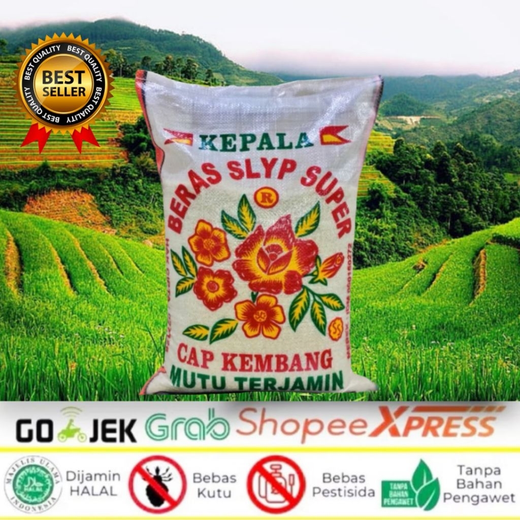 Jual Beras Cap Kembang Slyp Super 5 Kg 10 Kg 20 Kg 25 Kg | Shopee Indonesia