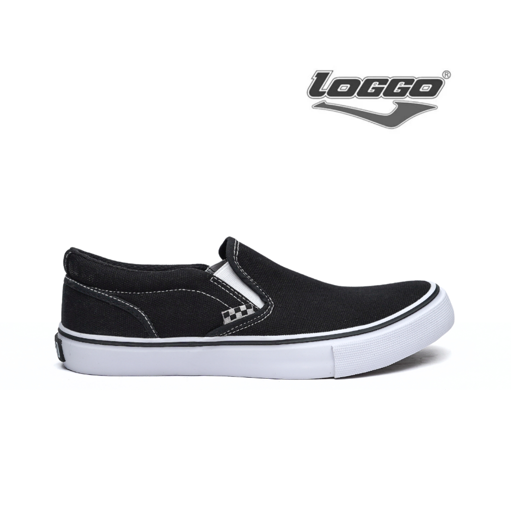 Jual Loggo - Sepatu Slip On Vector Series Hitam Putih - Sneakers Sepatu ...