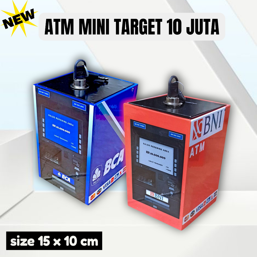 Jual CELENGAN MINI ATM TARGET 10 JUTA UKURAN 15X 10 CM // CELENGAN ...