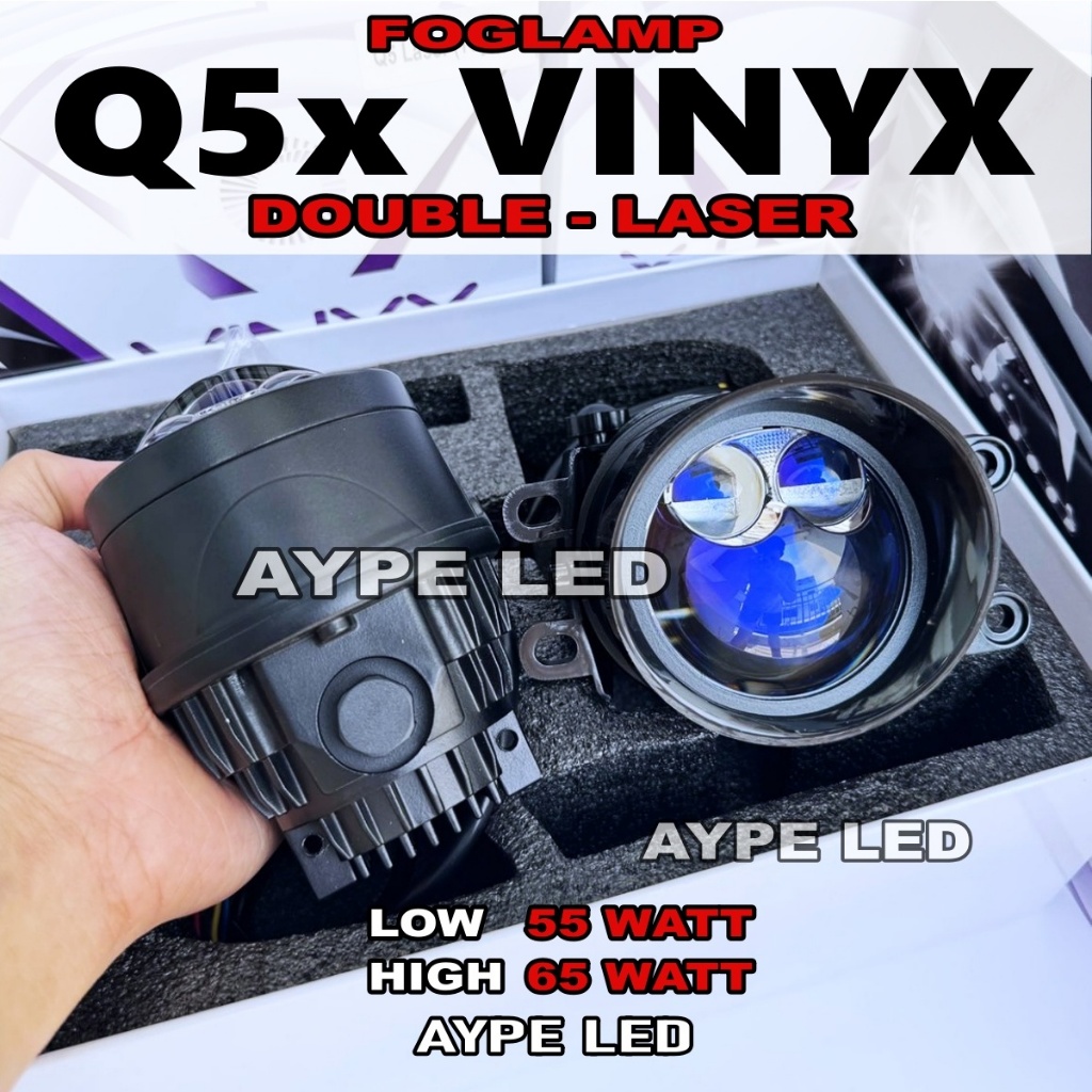 Jual Foglamp Biled Projector 3 inch Q5 Double Laser Q5x Laser Vinyx ...