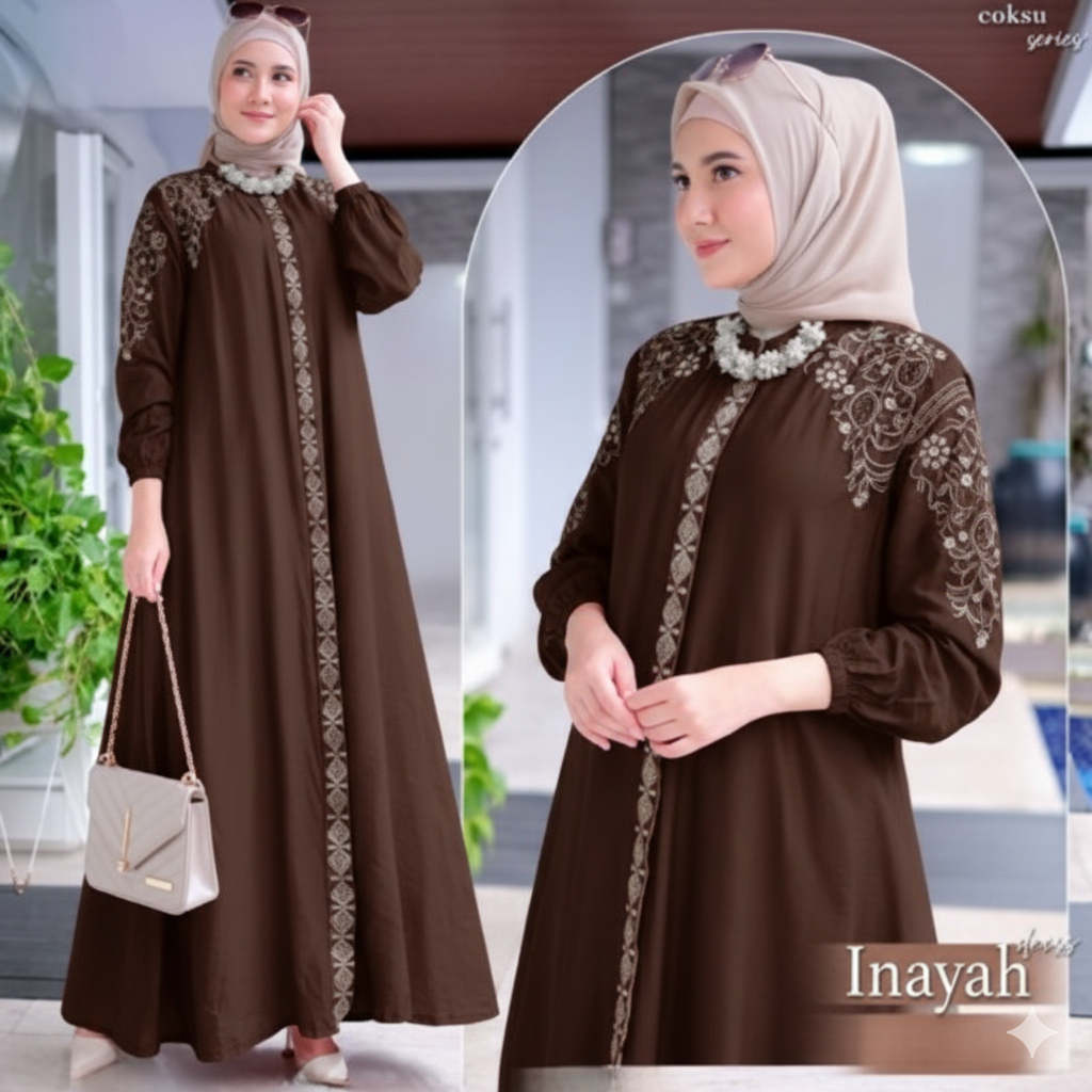 Jual COD INAYAH DRESS GAMIS KONDANGAN MEWAH ADEM DAN ELEGANT GAMIS POLO ...