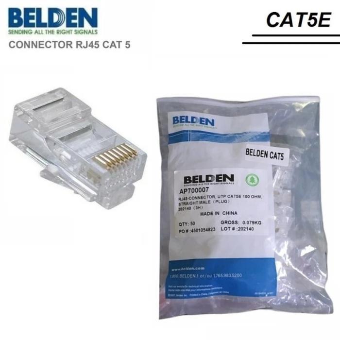 Jual Konektor RJ45 Cat5 Belden Original / Connector RJ45 Cat 5 Original ...