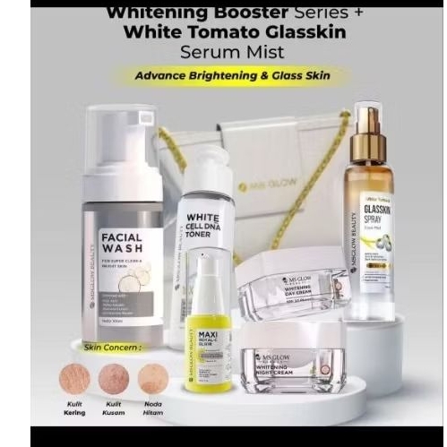 Jual PAKET WHITENING SERIES+WHITE TOMATO GLASKIN SERUM MIST | Shopee ...