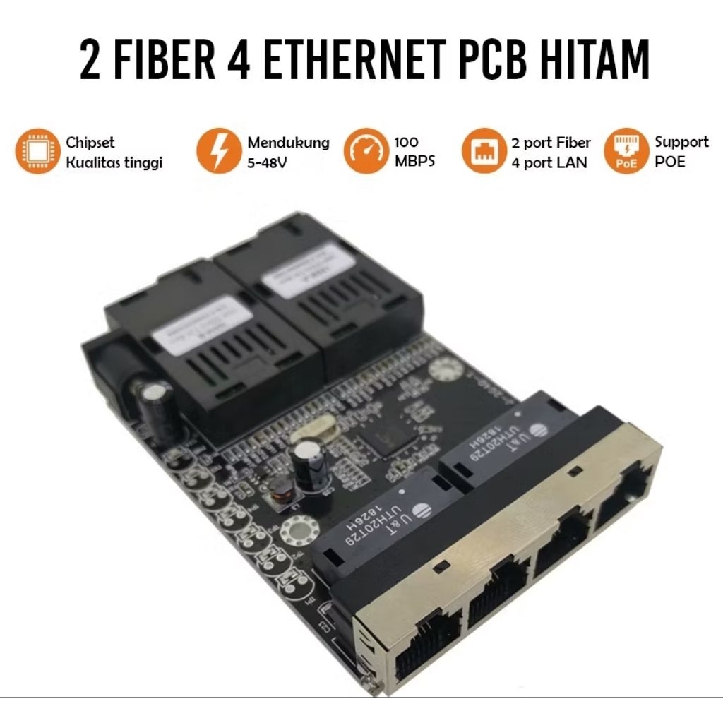 Jual 10/100M 2 SC 4 RJ45 Ethernet Fiber Switch Optical Fiber Converter ...