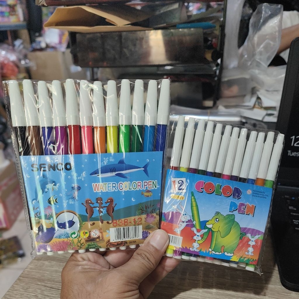 Jual Spidol warna isi 12 pcs color pen no 838 dan 838 besar dan kecil ...