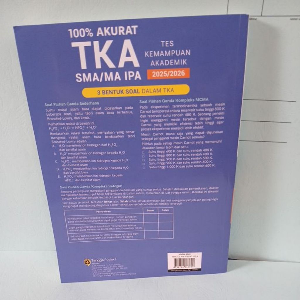 Jual Buku 100% Akurat TKA Tes Kemampuan Akademik SMA/MA IPA 2025/2026 ...