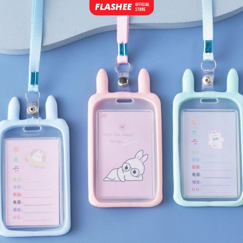 Jual Flashee ID Card Motif Kawai Kucing Lucu E-Money Flazz Lanyard ID ...