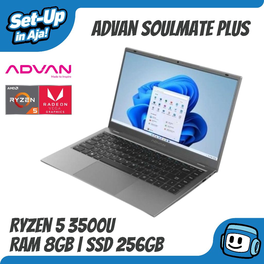 Jual Advan Soulmate Plus Ryzen 5 3500U RAM 8GB 256GB SSD 14" | Shopee ...