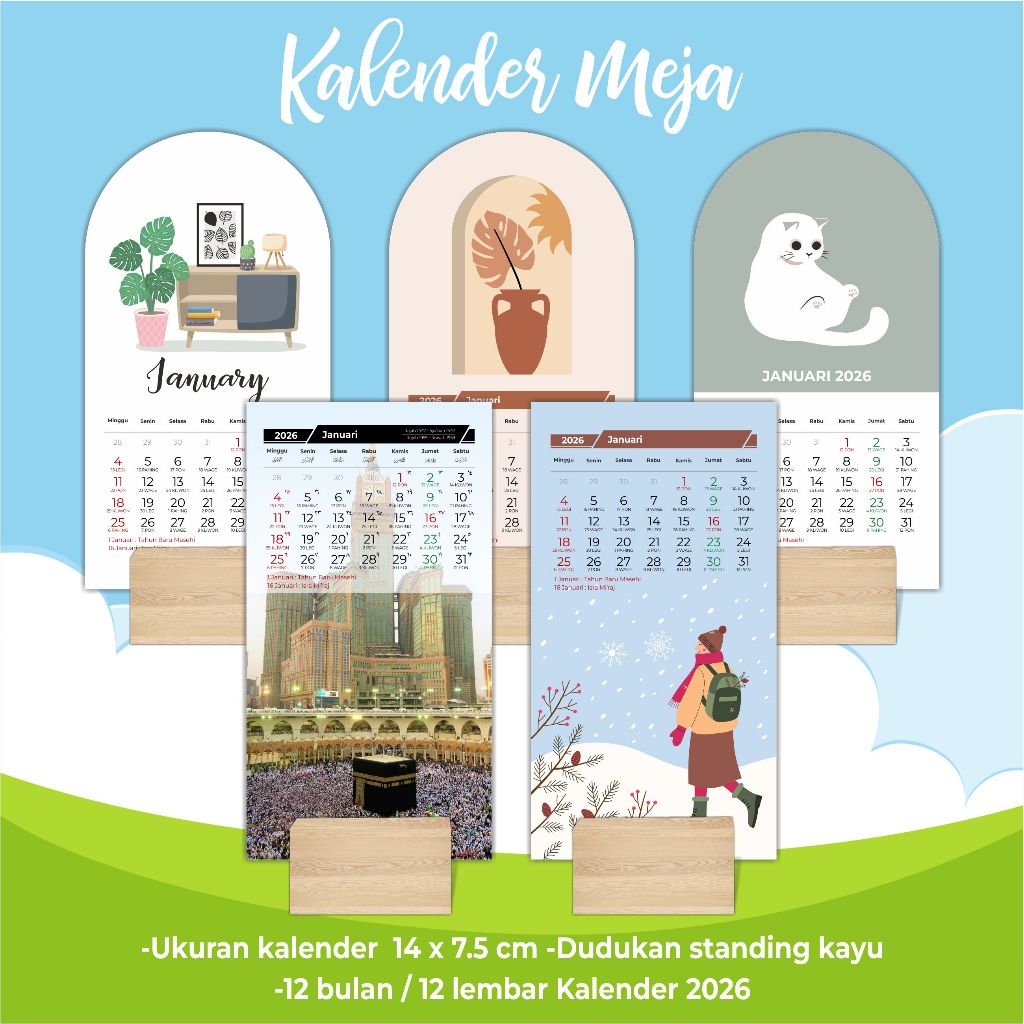 Jual Kalender meja standing - desk callendar - kalender mini standing ...