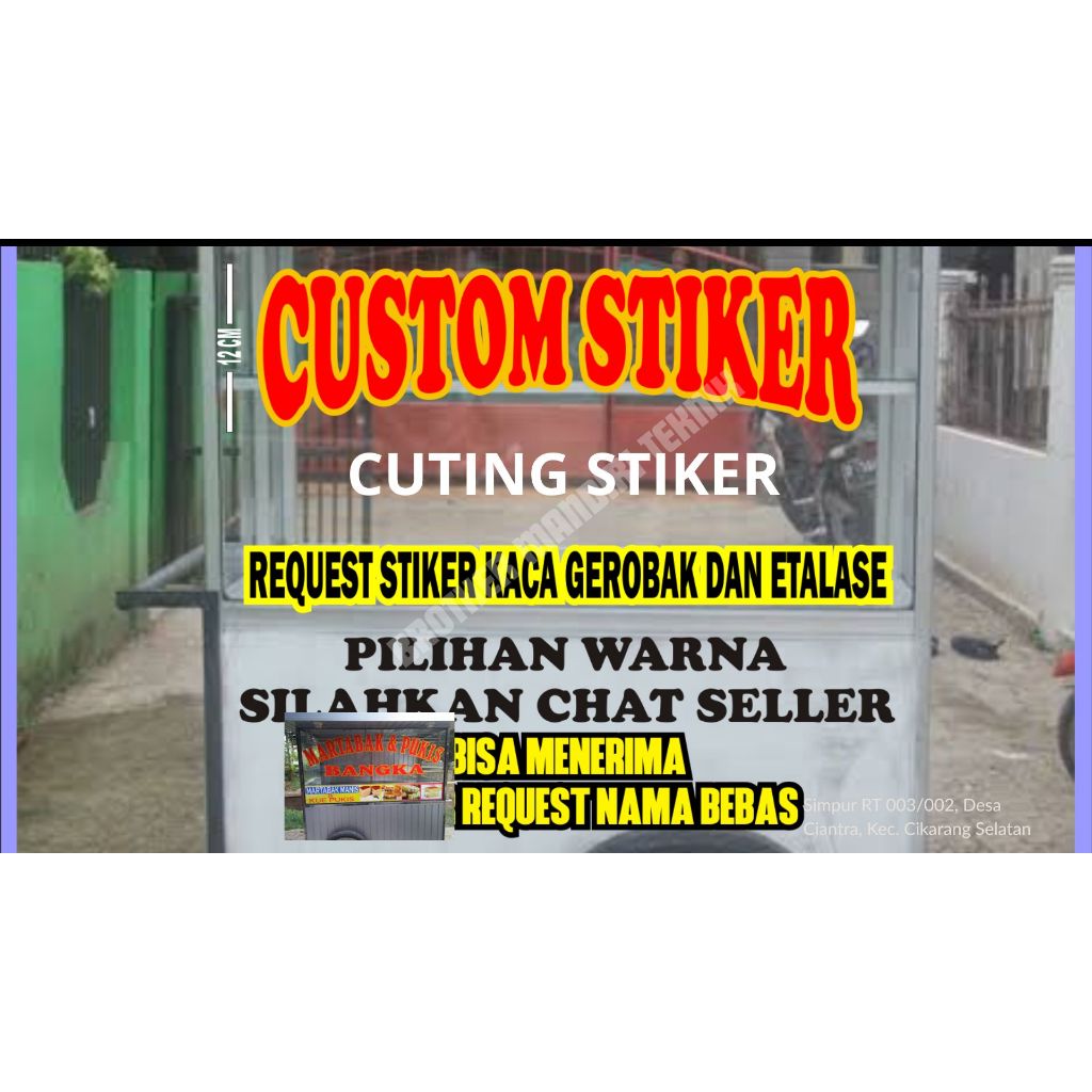 Jual Custom Stiker Usaha / Stiker Gerobak/ Stiker Kaca / Stiker Huruf ...