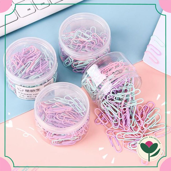 Jual Paper Clip Color Warna Warni 1 pack isi 100 Pcs Jepitan Kertas ...