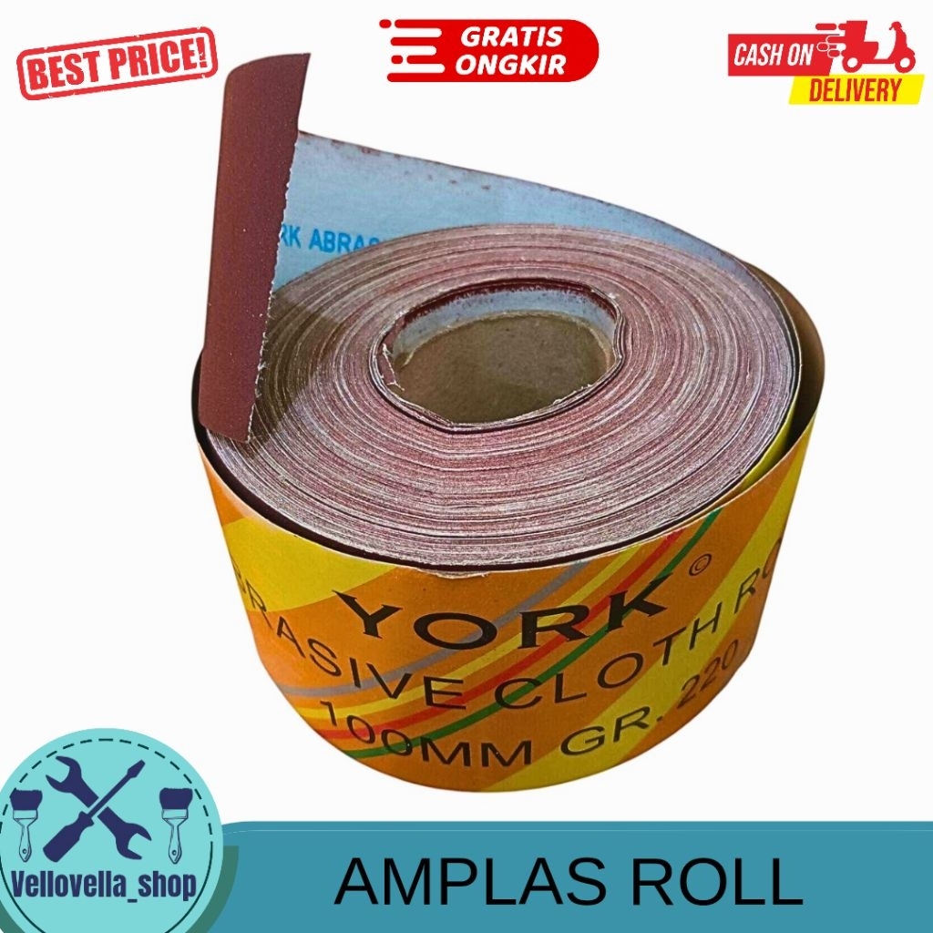 Jual 1 Roll (50 meter) Amplas roll grit 240 alumunium oxide FIT ...