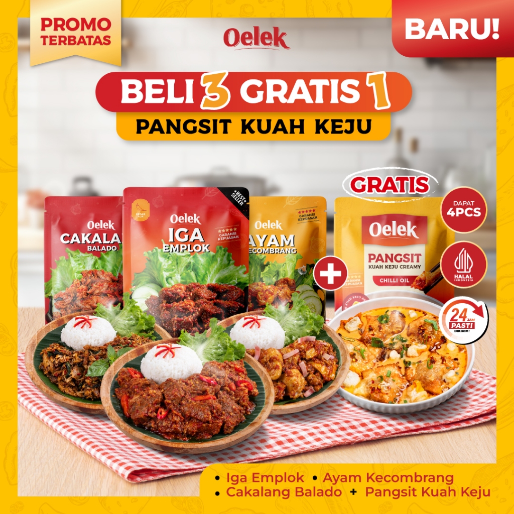 Jual [PROMO BELI 3 DAPAT 4] Beli 3 Paket Lauk Oelek Dapat 1 Pangsit ...