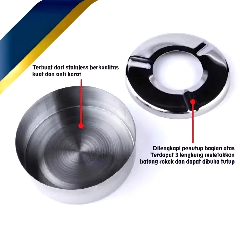 Jual Asbak Stainless + Tutup 10 cm / Asbak Bentuk Donat Stainless ...
