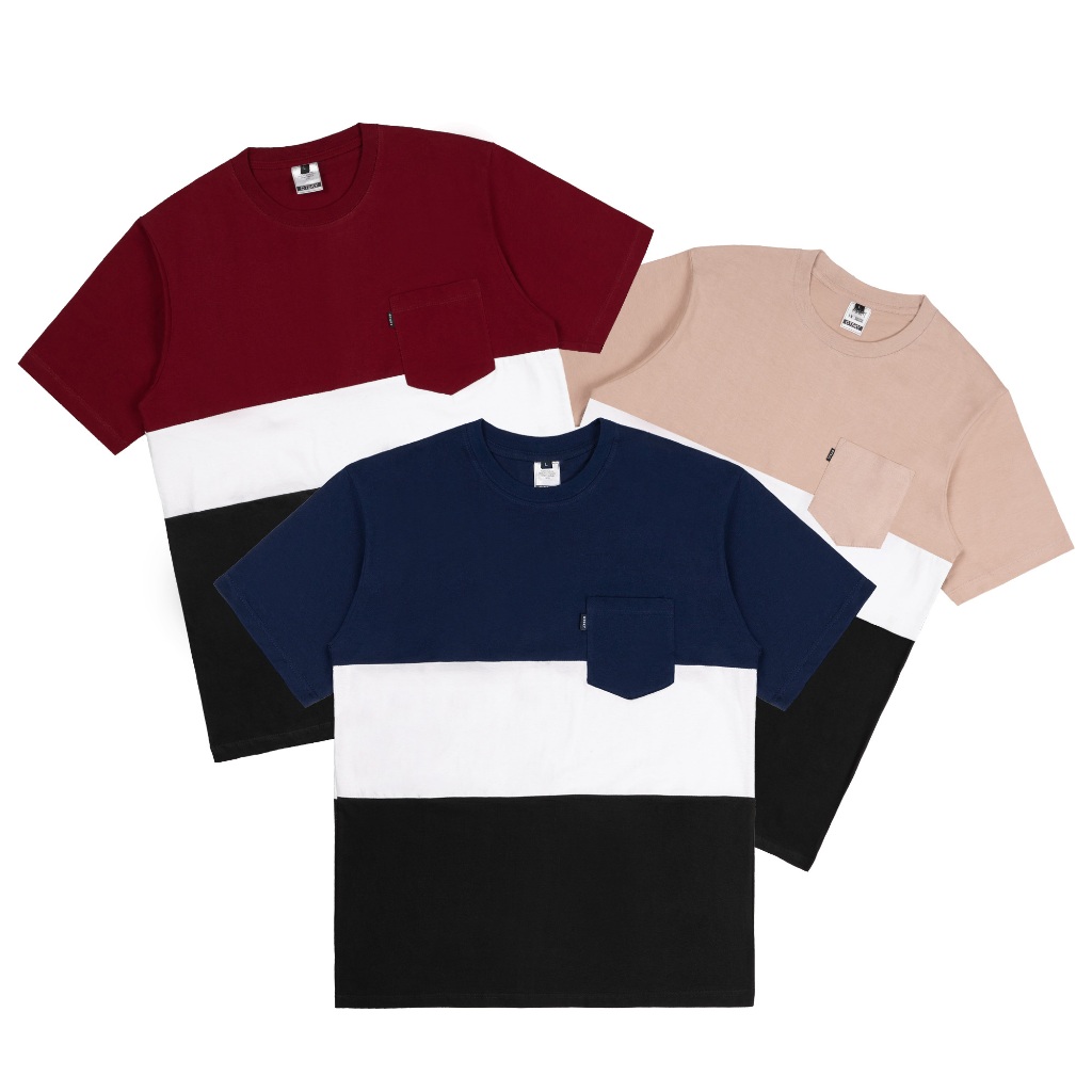 Jual Otsky Kaos Pria Pocket Triple Colour Katun Polos | Shopee Indonesia