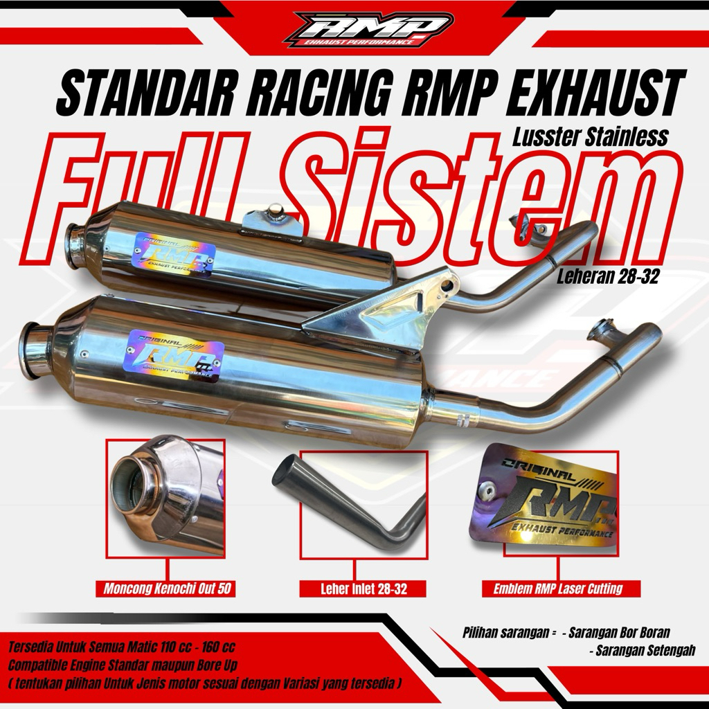 Jual Knalpot Standar Racing Type Luster V3 Original Rmp Pnp Vario Beat ...