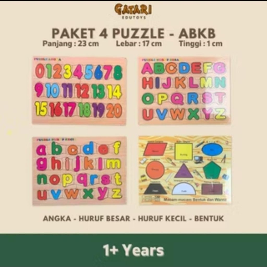 Jual Paket 4 Puzzle Kayu Edukatif Murah Huruf Angka | Shopee Indonesia
