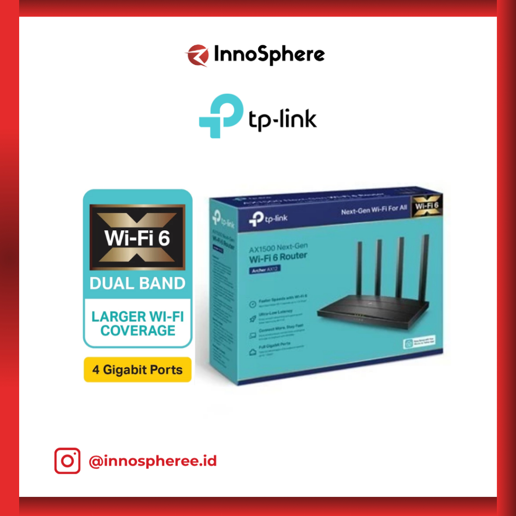 Jual TP-Link Archer AX12 AX1500 WiFi 6 Router | Shopee Indonesia