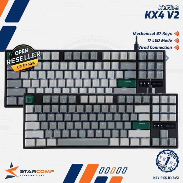 Jual Rexus Heroic KX4 V2 Keyboard Mechanical Gaming Wired TKL Dual Tone ...