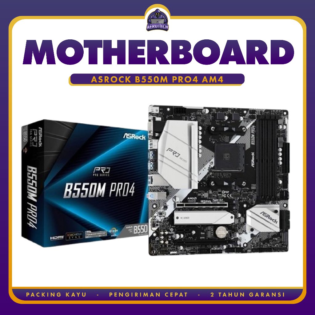 Jual ASRock B550M Pro4 (AM4, AMD Promontory B550, DDR4, USB3.2, SATA3 ...