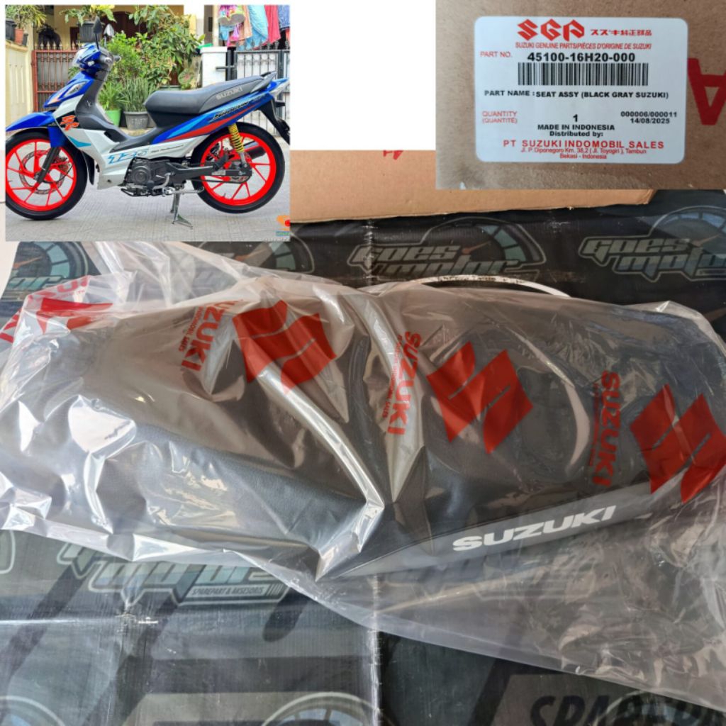 Jual jok assy suzuki SHOGUN NEW 125 SP FL RR 16H20 (black grey)original ...