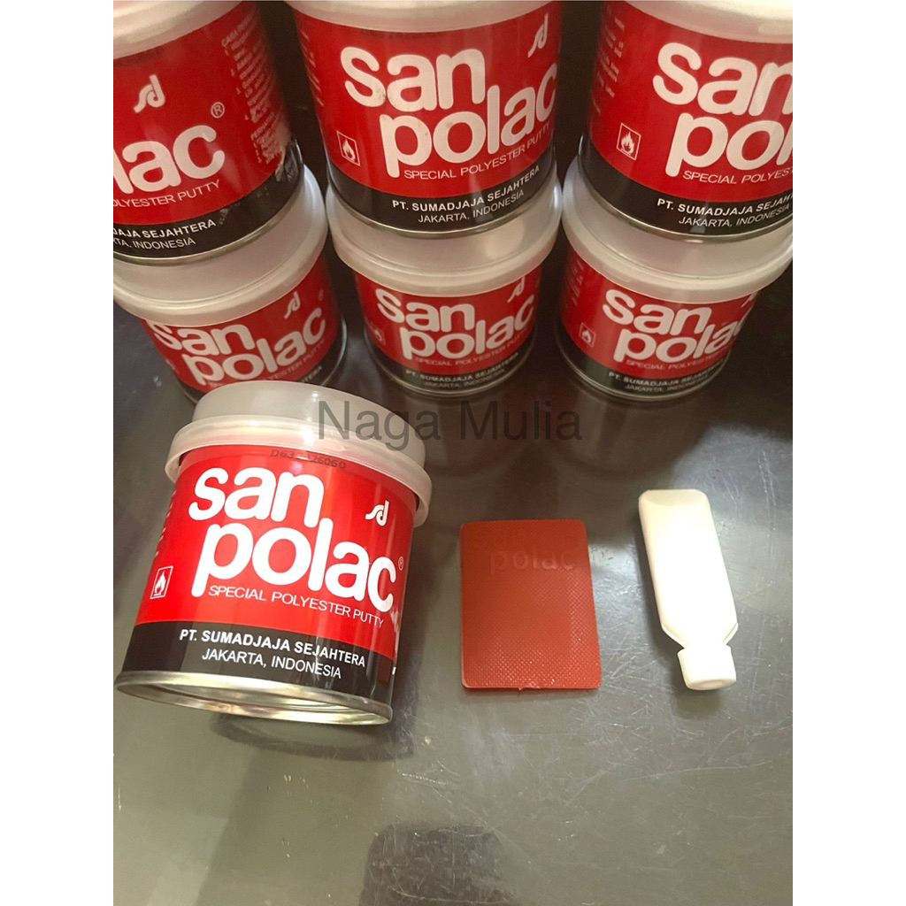Jual Dempul Sanpolac 250 Gram /Dempul Besi Plastik Fiber 1/4 kg ...