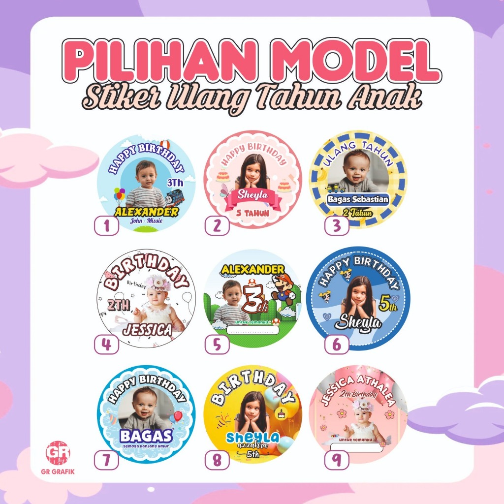 Jual STIKER ULANG TAHUN/STIKER BONTAK ULANG TAHUN ANAK/STIKER LABEL ...