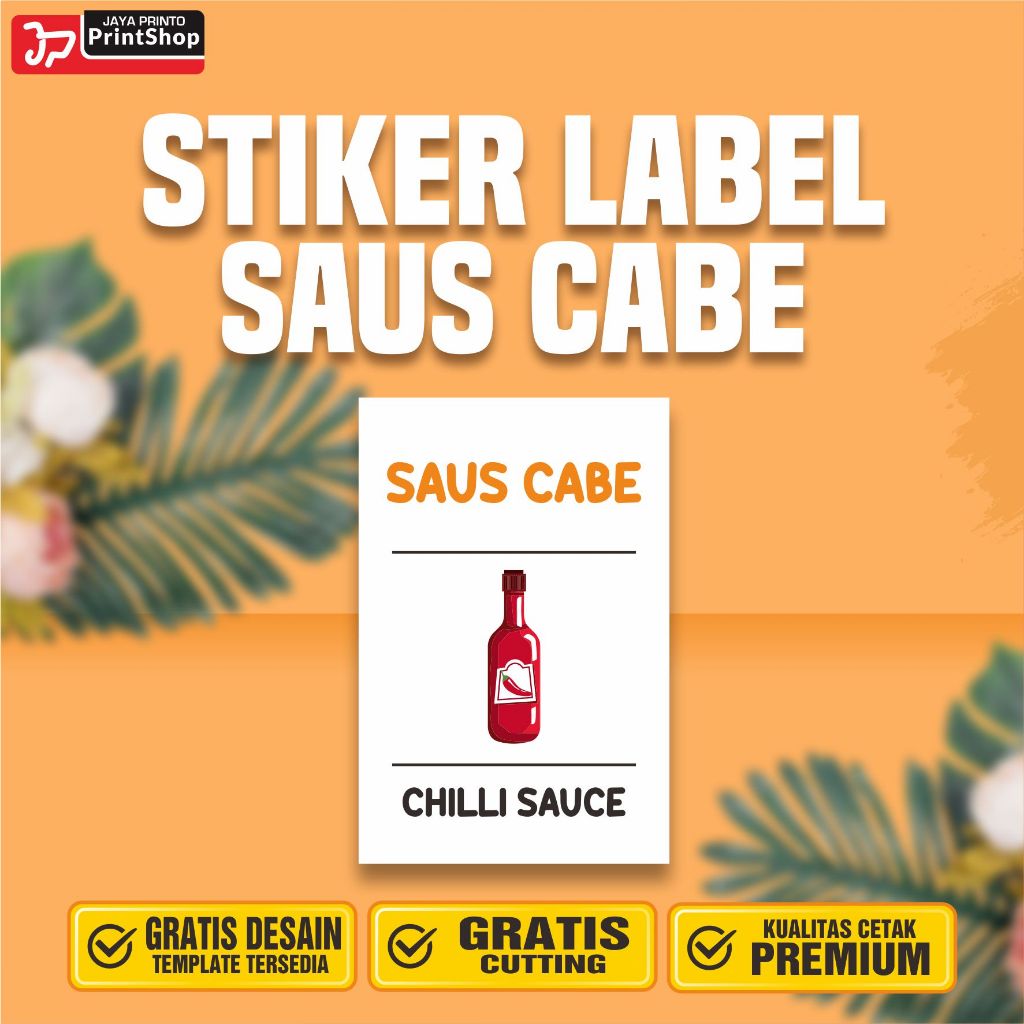 Jual Stiker Label Cairan Dapur Saus Cabe Ready Tahan Air_STICKER ...