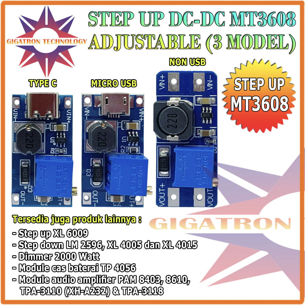 Jual MT3608 DC-DC 2A Step Up Boost Converter Module Power Supply MT ...
