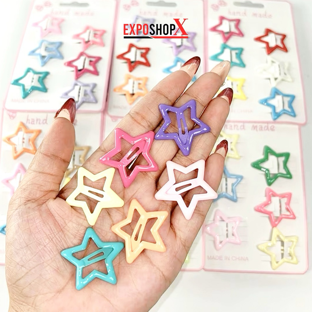 Jual Jepit Bintang Polos 6pcs / Jepit Rambut Bentuk Bintang Hair Clips ...