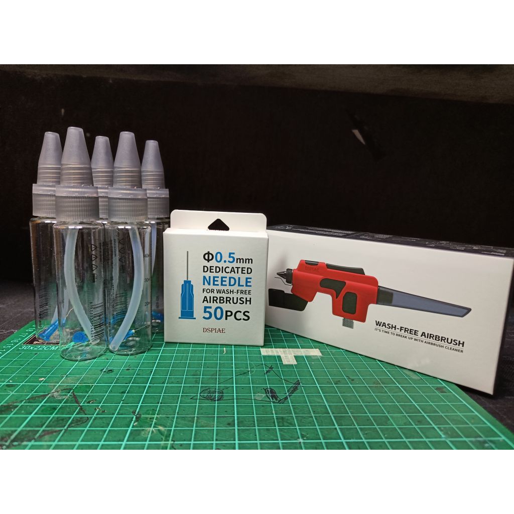 Jual DSPIAE WASH FREE AIRBRUSH + PAINT MIXING BOTTLE + NEEDLE 0,5mm ...