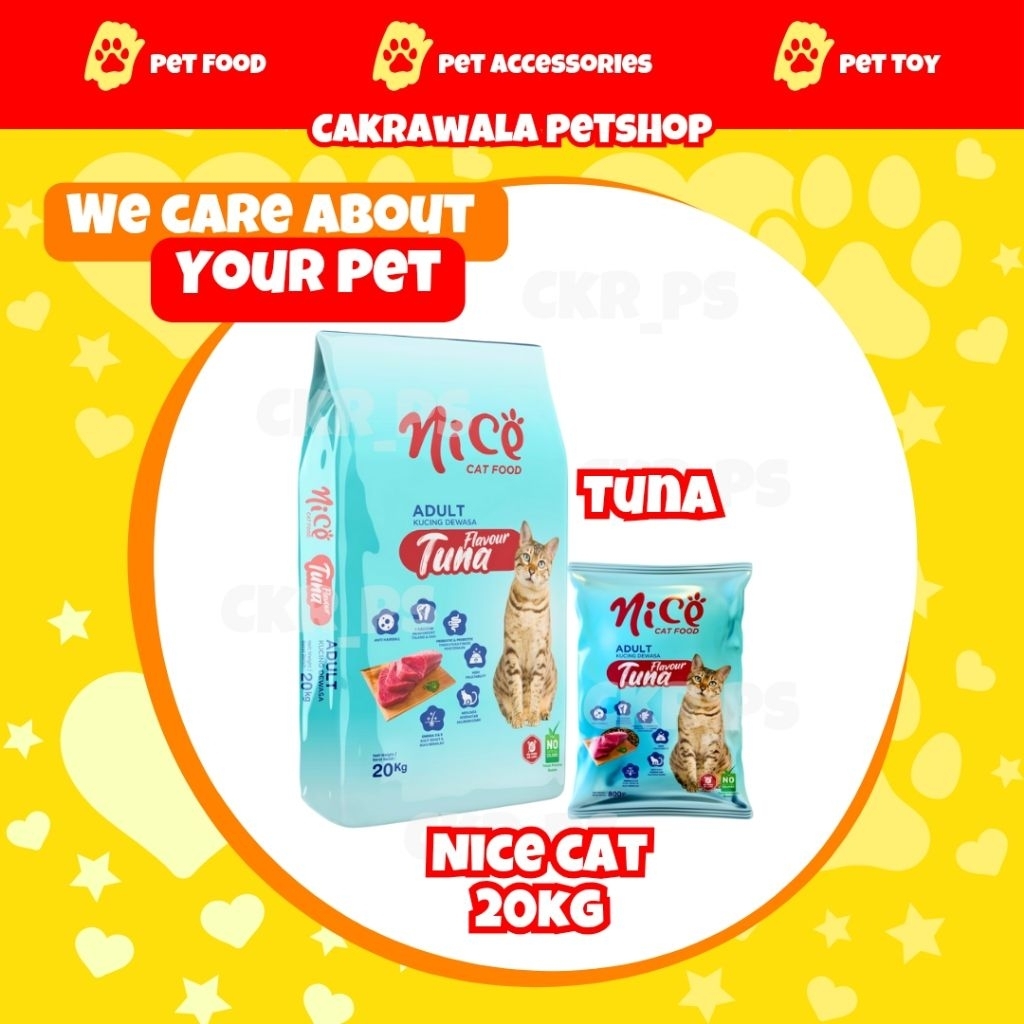 Jual MAKANAN KUCING NICE 20KG / PAKAN KUCING SAK 20KG | Shopee Indonesia
