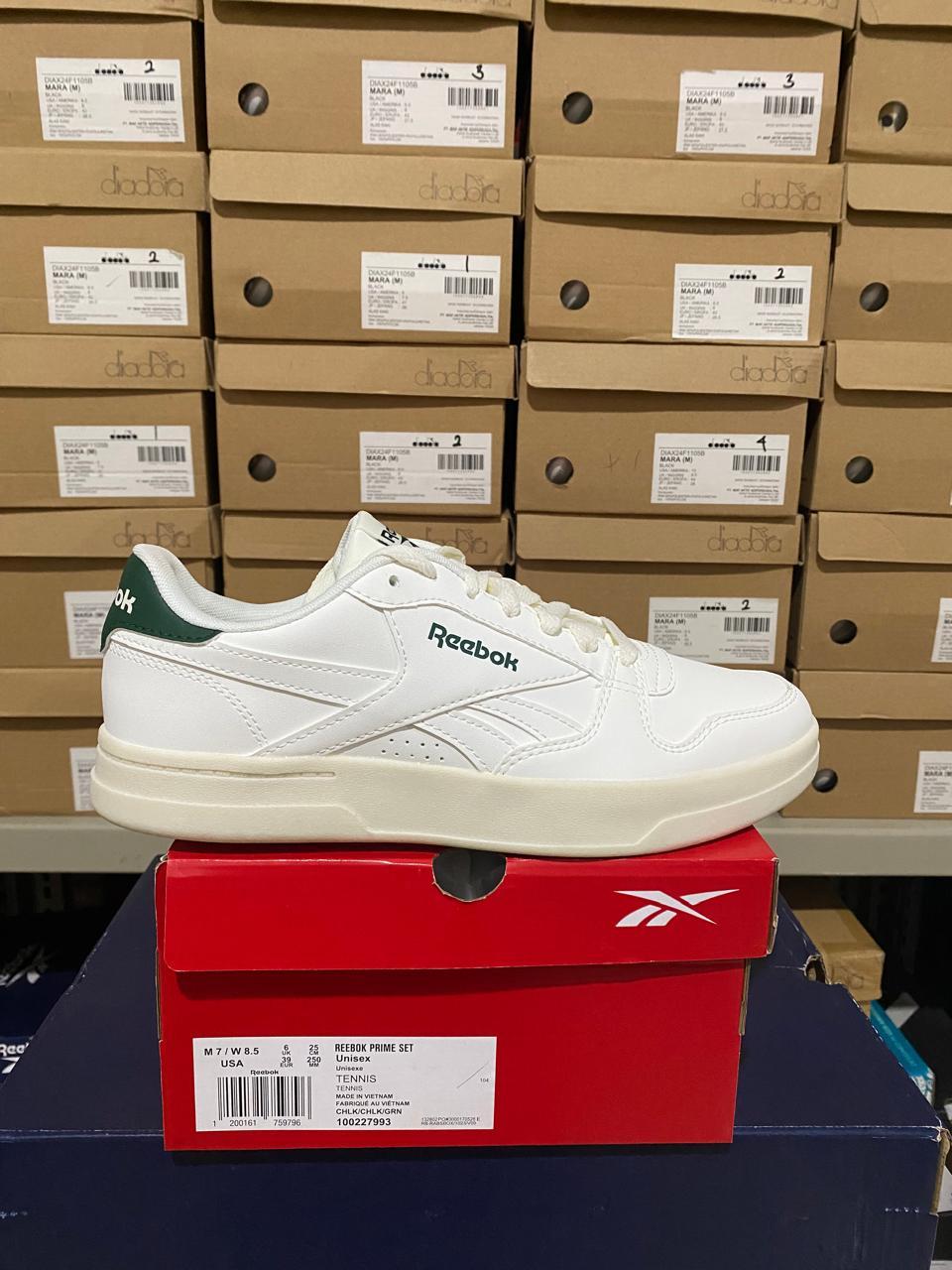 Jual Reebok Prime Set Tennis Chalk/Green 100227993 Men Shoes Original ...