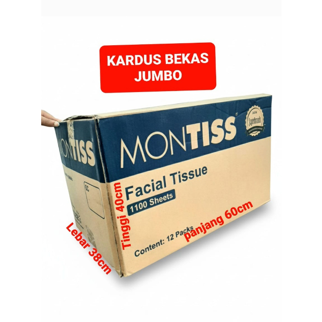 Jual Dus bekas ukuran ( JUMBO ) Dus Montiss uk. 38x40x60 jual kardus ...