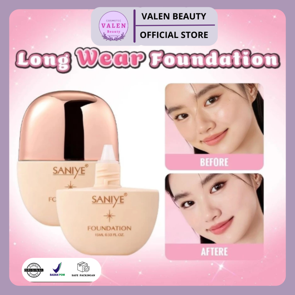Jual SANIYE (R6040) Foundation Full Coverage Tahan Lama 5 Pilihan Warna ...
