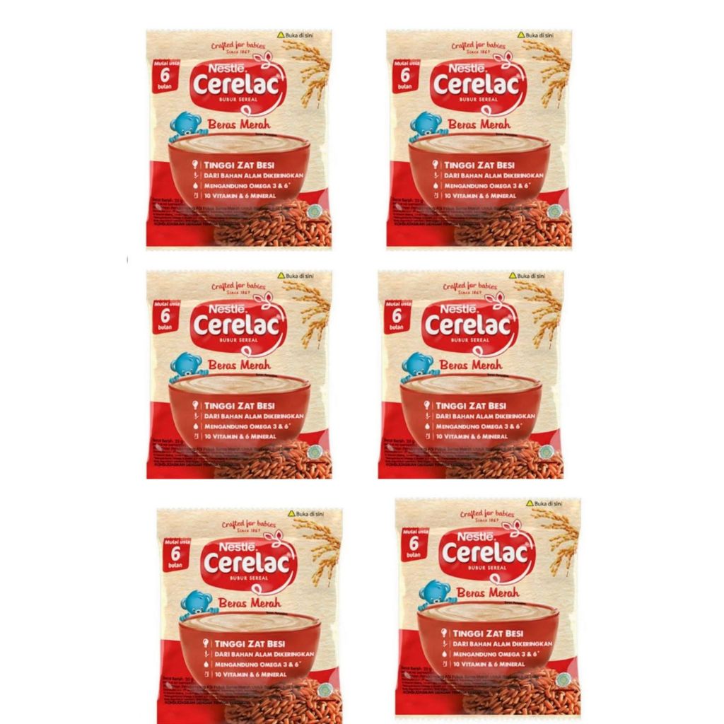 Jual Nestle Cerelac Beras Merah [6 sachet/20gr/Renceng] | Shopee Indonesia