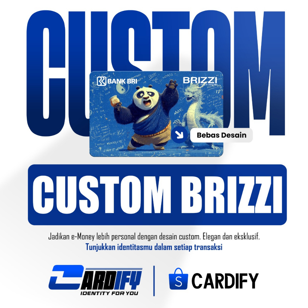 Jual Custom Cetak UV Kartu Emoney Etoll Brizzi BRI Custom Cetak 1&2 ...