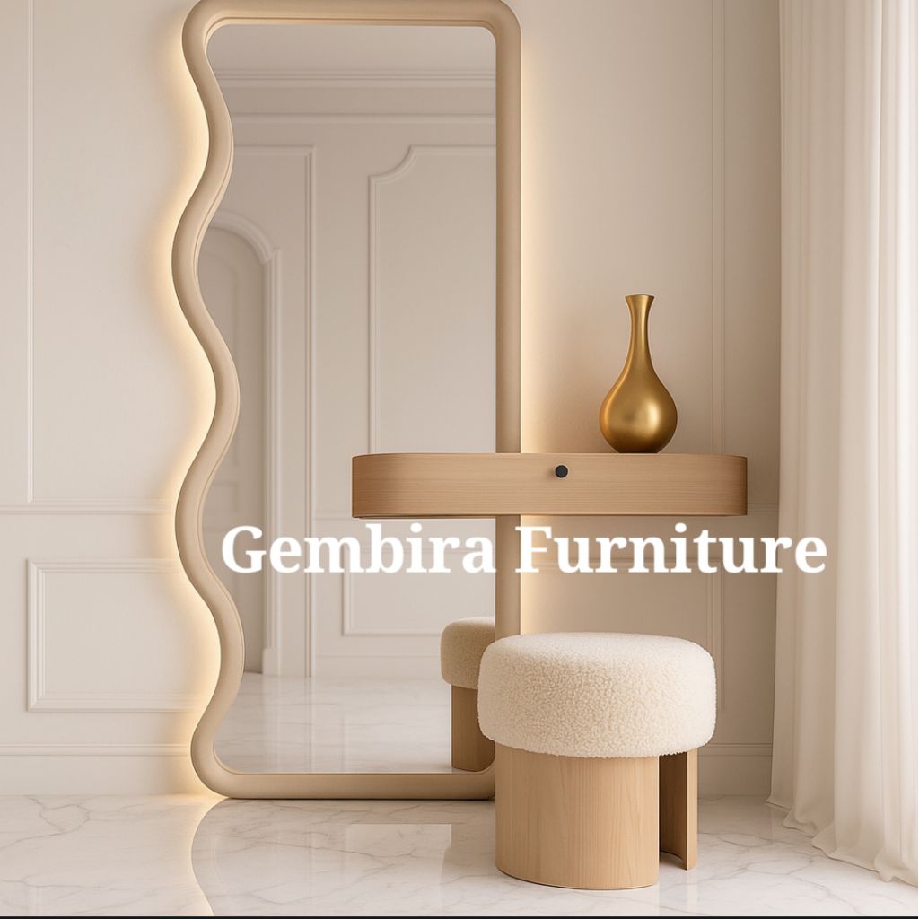 Jual cermin wave mirror miror standing kaca wall decor pajangan ...