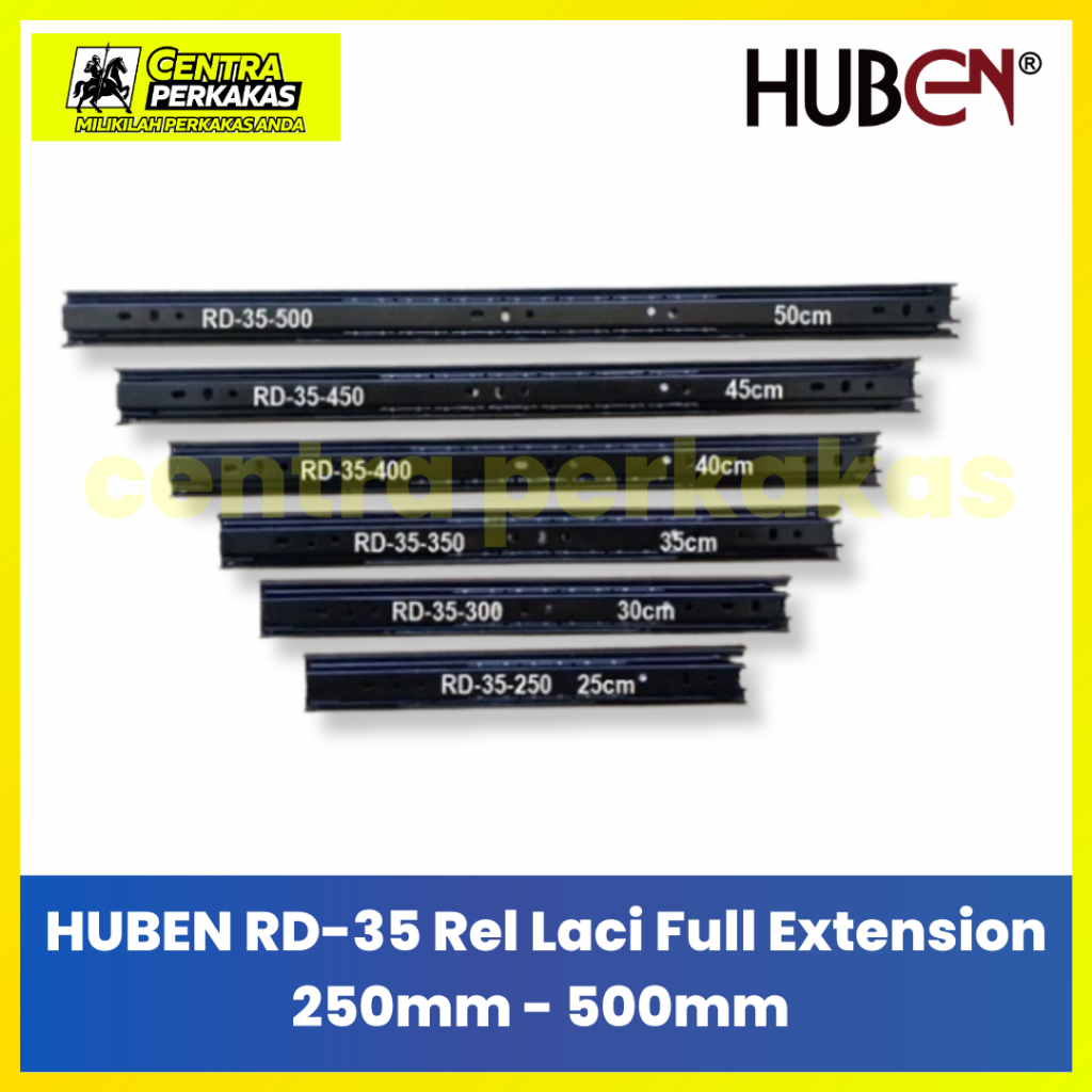 Jual HUBEN RD-35 Rel Laci Double Track Full Extension Ball Bearing ...