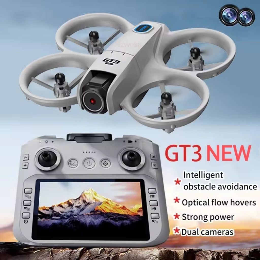 Jual Drone GT3 dengan Layar Remot LCD Kamera 4K Wifi FPV ESC Obstacle ...