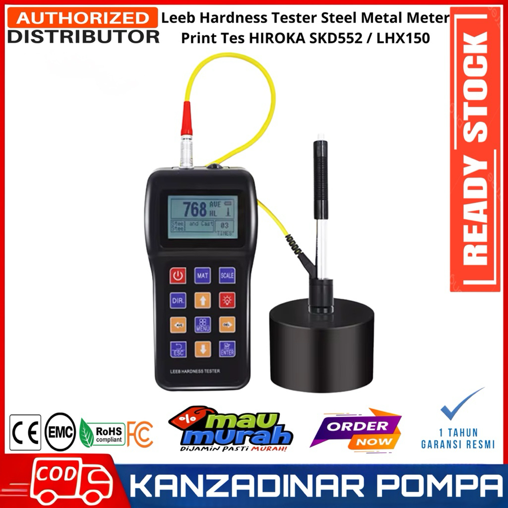 Jual Leeb Hardness Tester Steel Metal Meter Print Tes HIROKA SKD552 ...