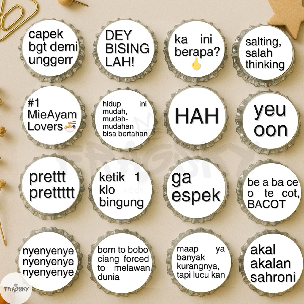 Jual Fragsky - Pin Tutup Botol Bros Premium Ukuran 30mm Gambar Quotes ...