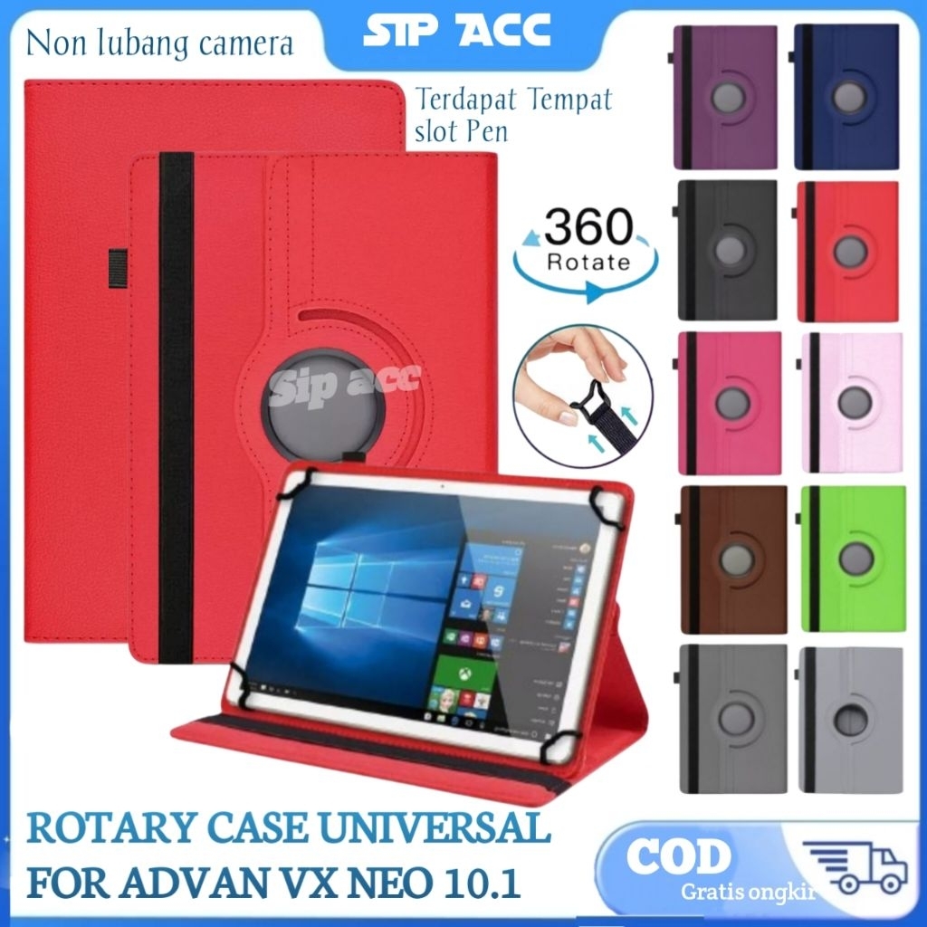 Jual Advan VX Neo - 10.1 Rotary Case Flip Book Cover Sarung Tablet ...