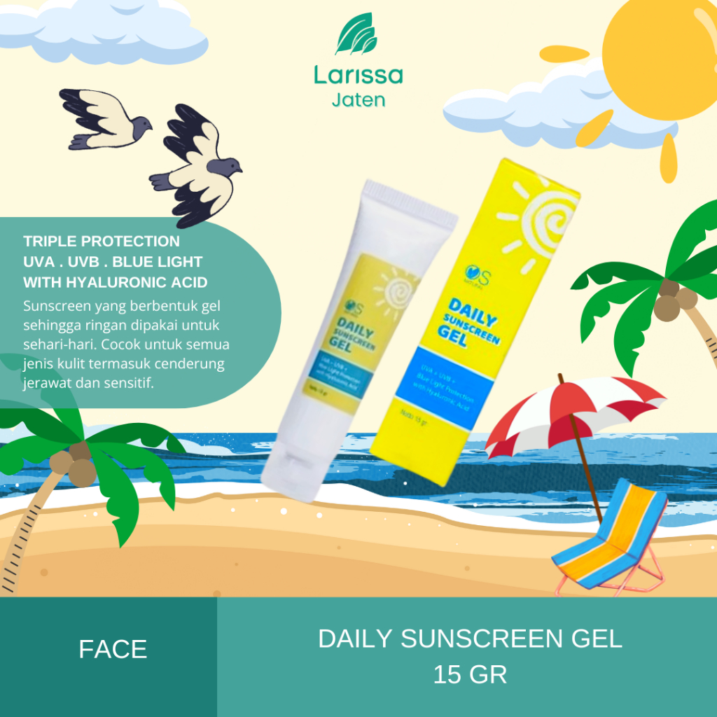 Jual DAILY SUNSCREEN GEL LARISSA | Shopee Indonesia