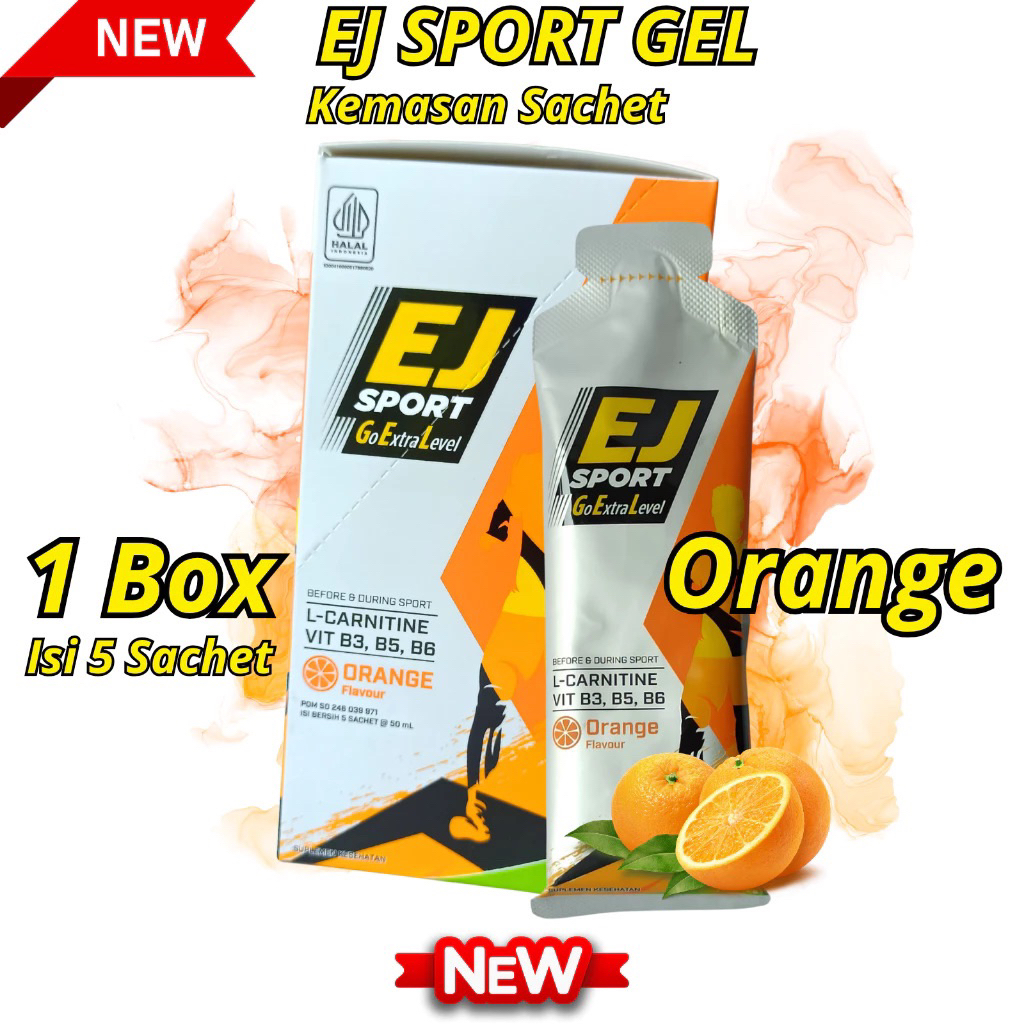 Jual ej sport gel kemasan baru anti bocor banana dan orange( 5 tube ...