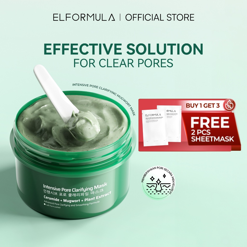 Jual ELFORMULA Intensive Pore Clarifying Mugwort Mask - Clay Mask Mud ...