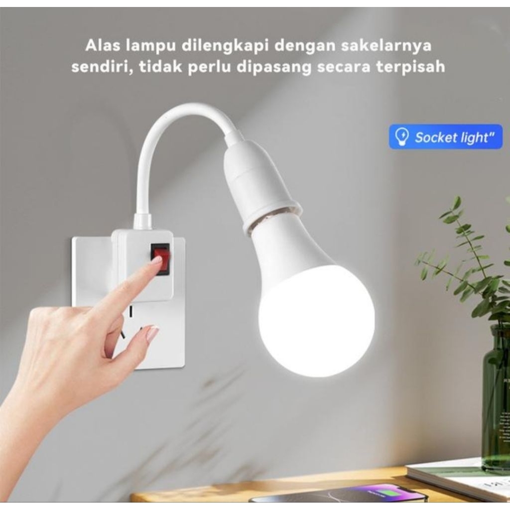 Jual Fitting Lampu Fleksibel Fitting Lampu colok + Saklar on off ...