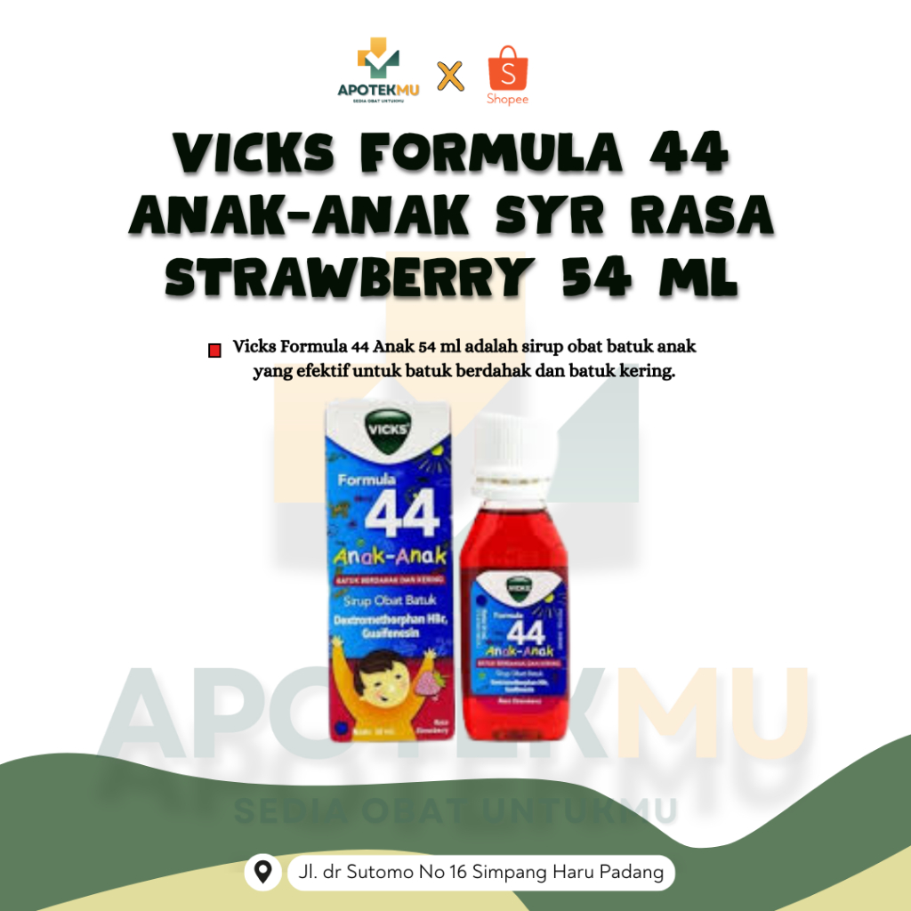 Jual Vicks Formula 44 Anak Sirup 54ml Strawberry | Shopee Indonesia