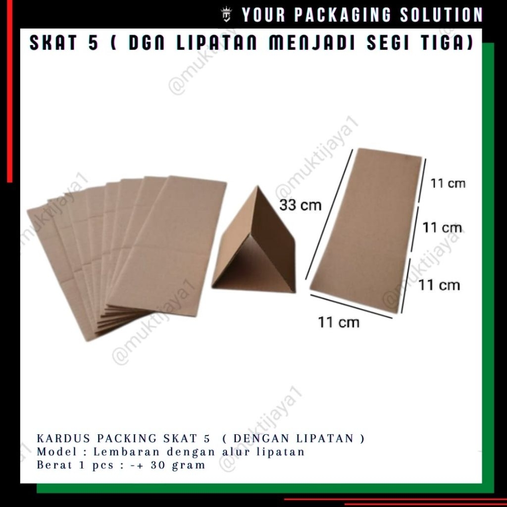 Jual SKAT 5 • UK. 33x11cm (Segi Tiga 11x11cm) • Kardus/ Karton Lembaran ...